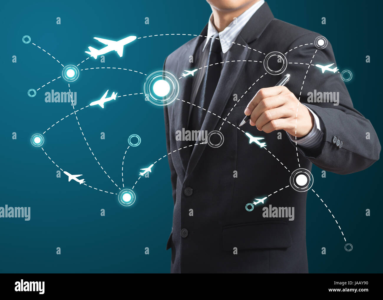 Air travel Airplanes on their destination routes Stock Photo - Alamy