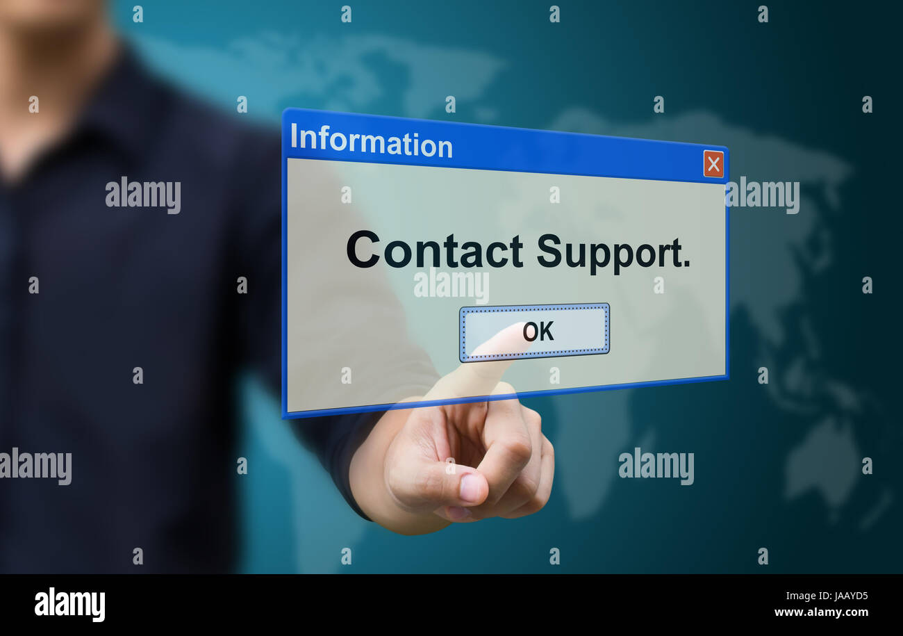 Business hand touch contact support Stock Photo - Alamy