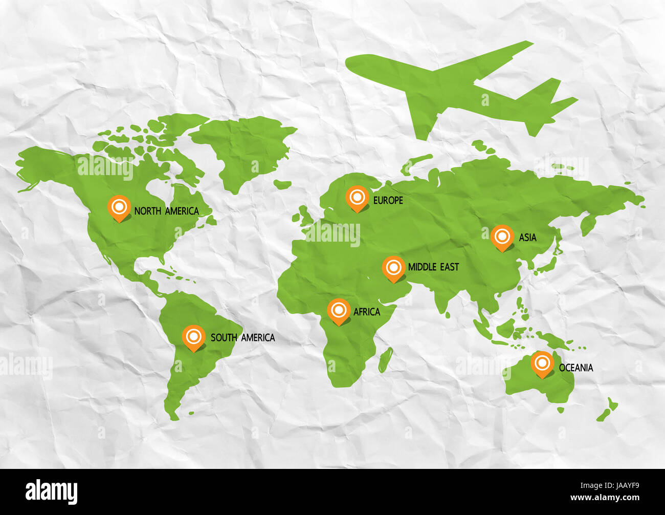 world travel map with airplanes Stock Photo - Alamy