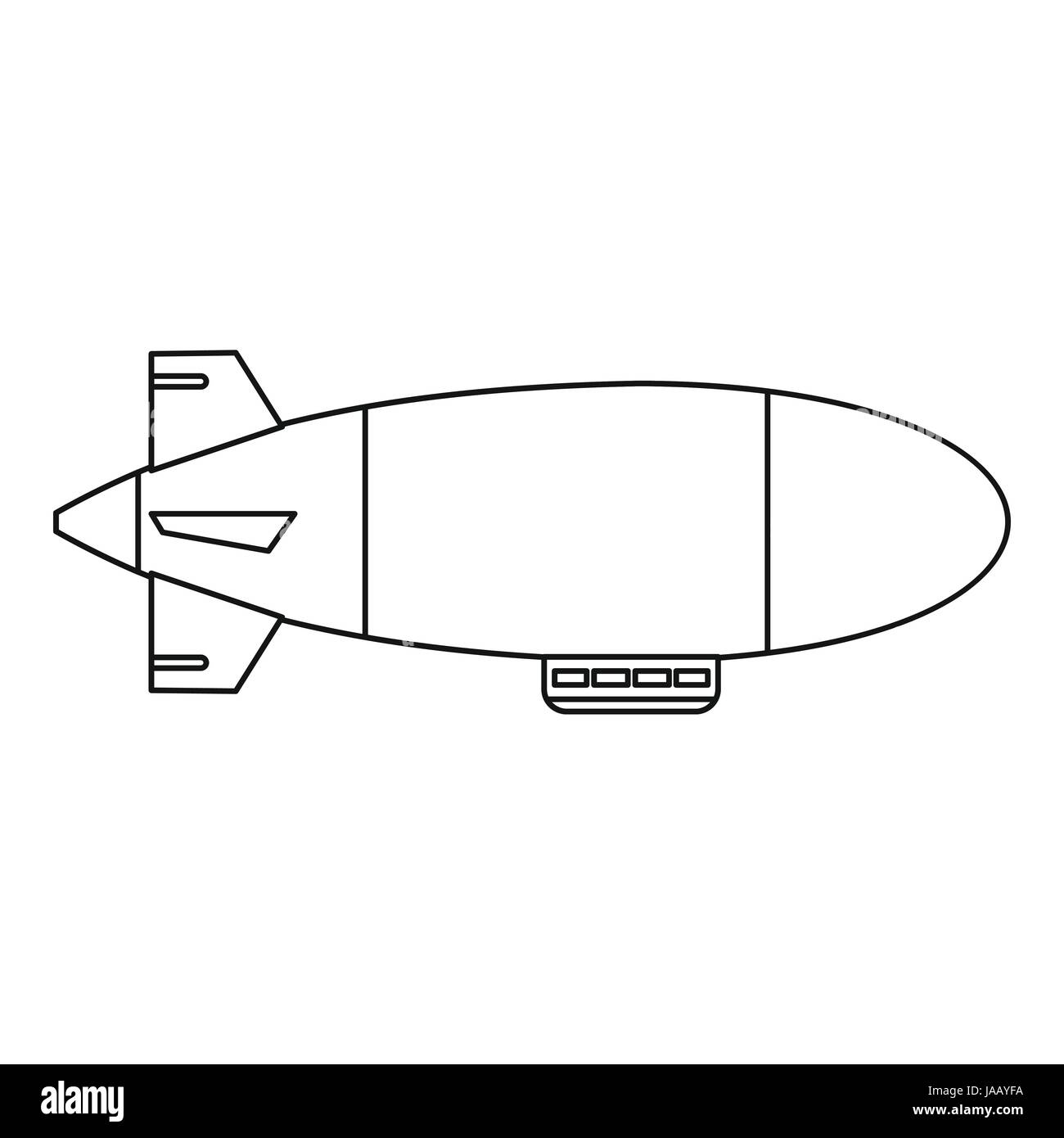 Airship balloon aerostat icon, outline style Stock Vector Image & Art ...