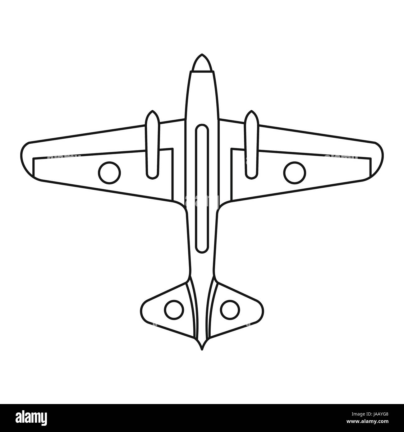 Military aircraft icon, outline style Stock Vector Image & Art - Alamy