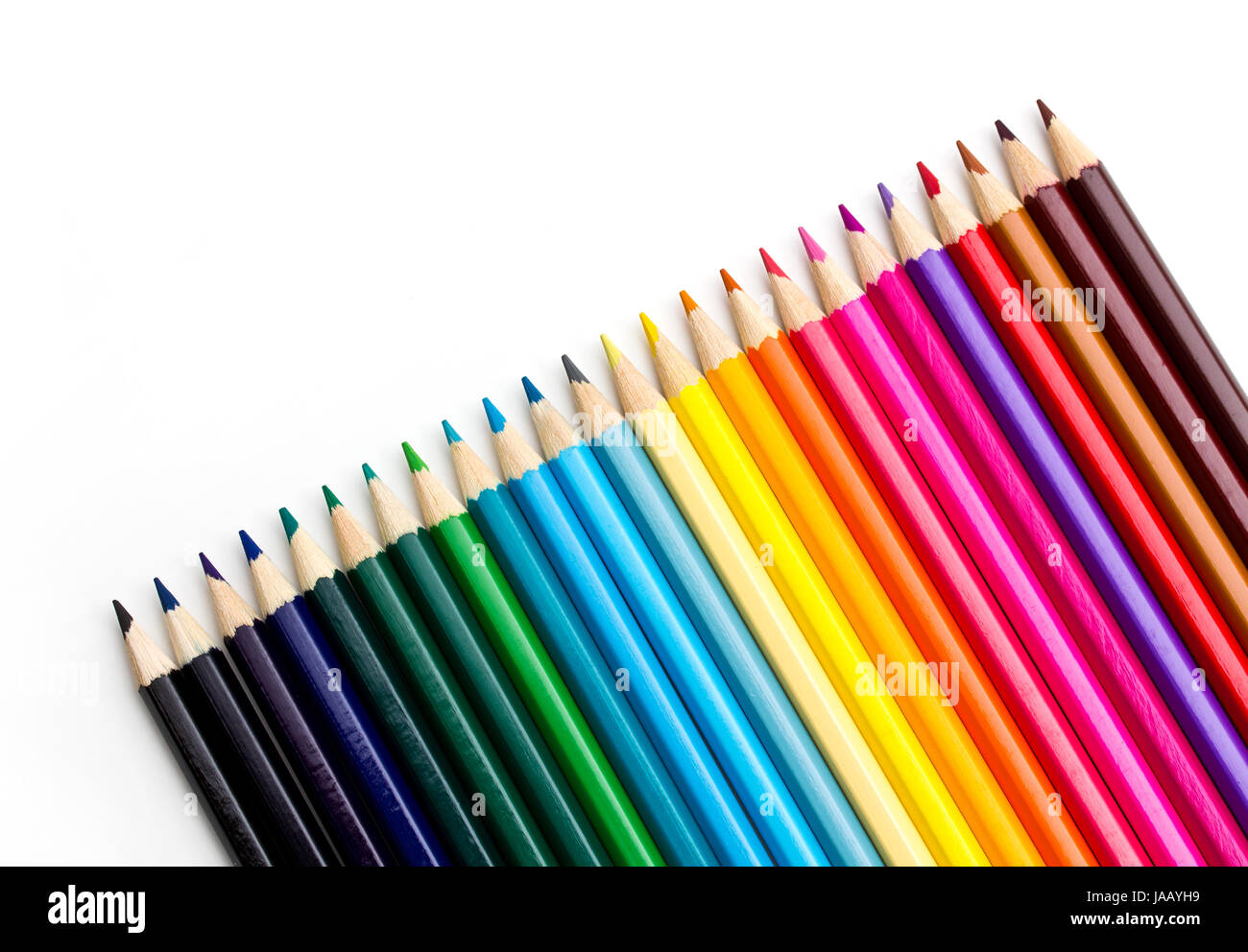 Set of color pencil isolated on white background Stock Photo - Alamy