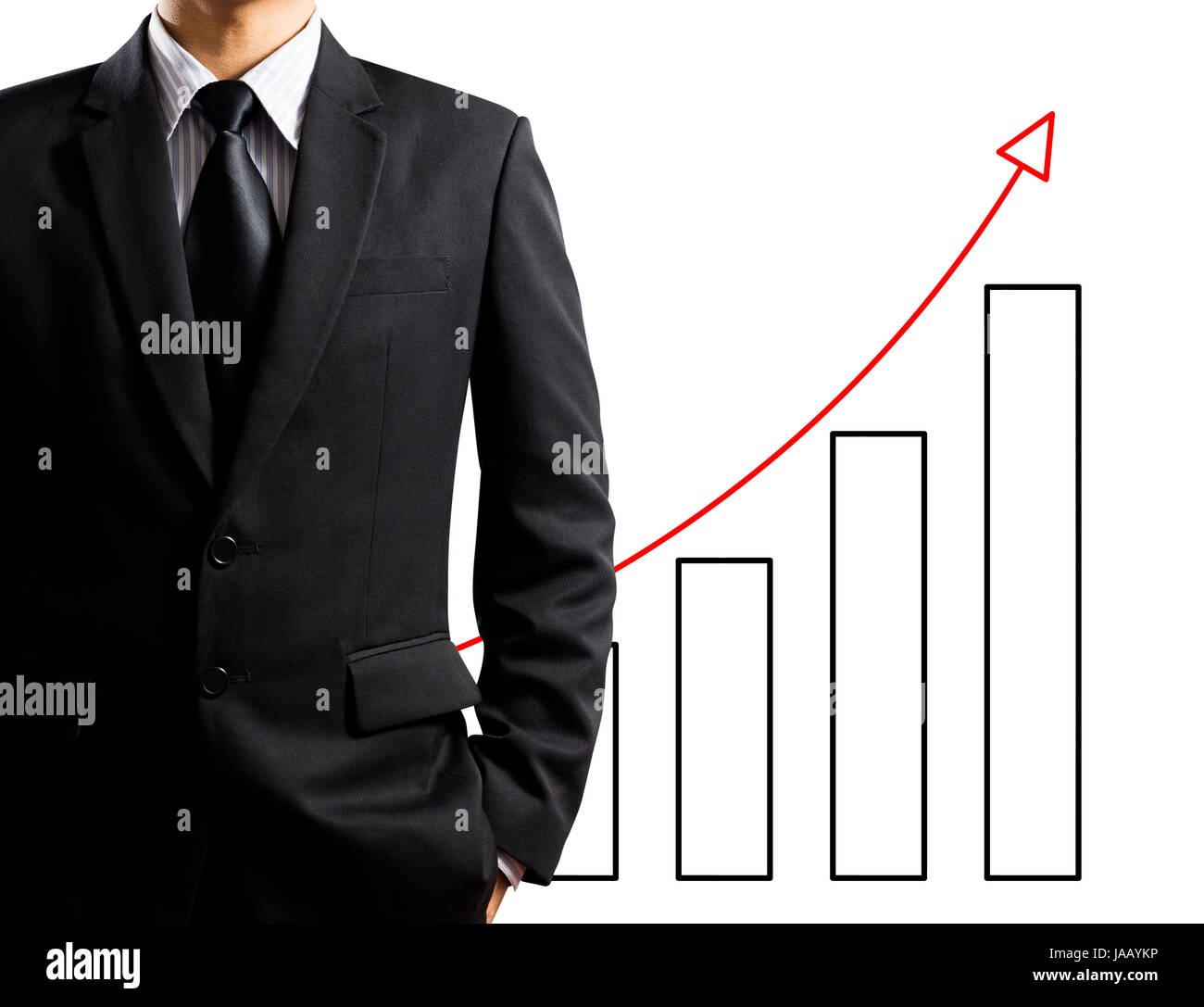 Business man and growth chart Stock Photo - Alamy