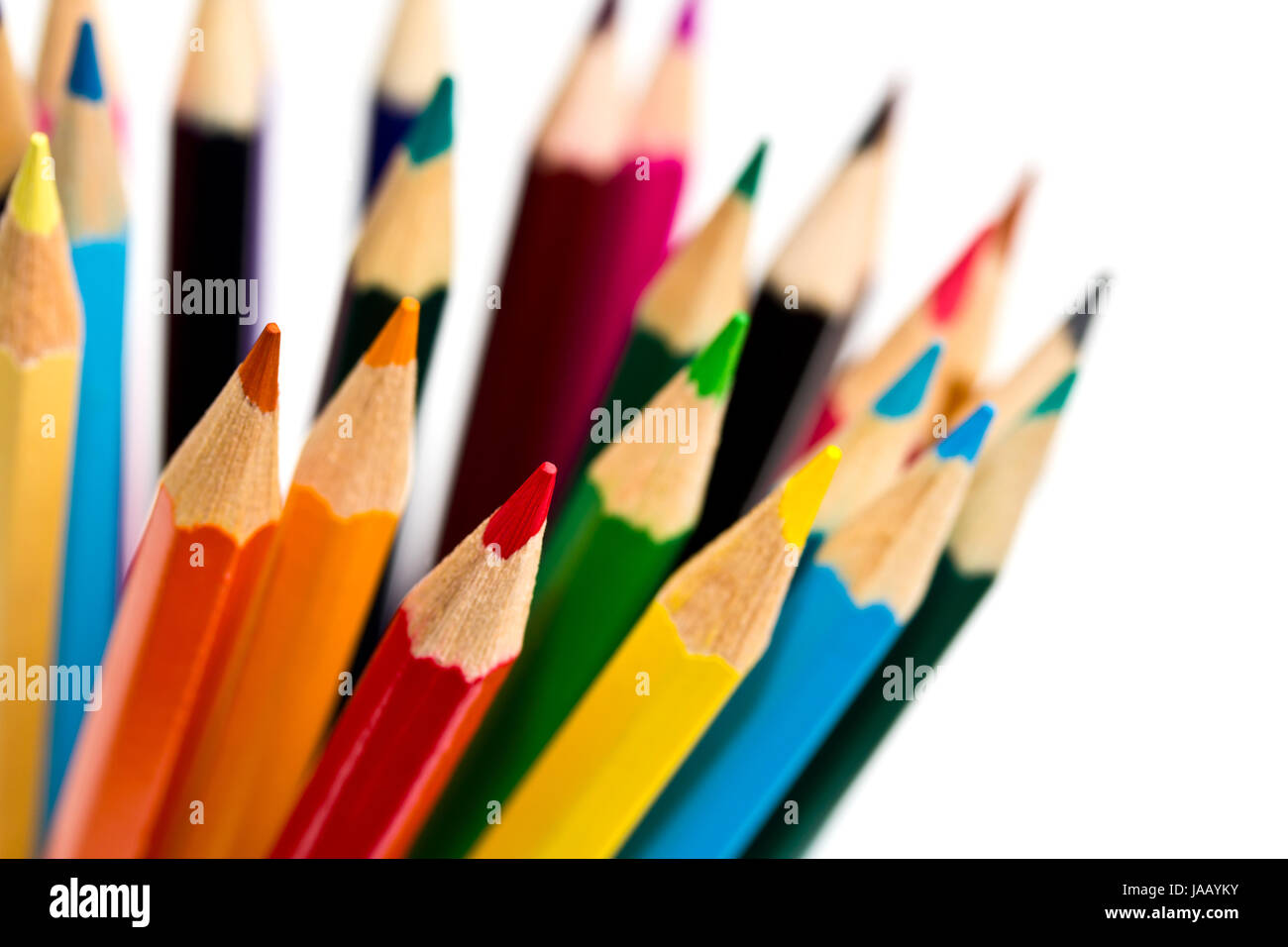 Set of color pencil isolated on white background Stock Photo - Alamy