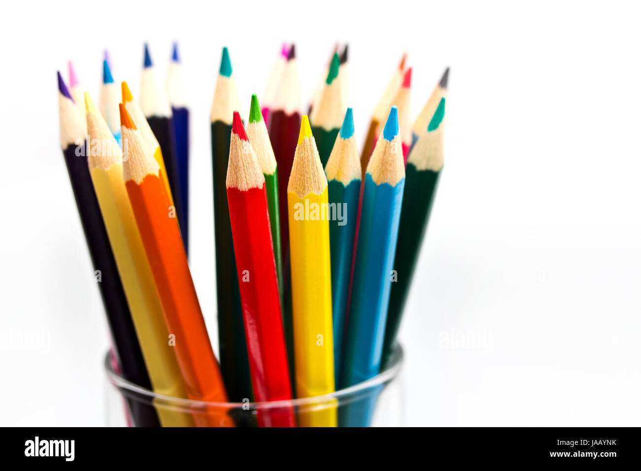 Set of color pencil isolated on white background Stock Photo - Alamy