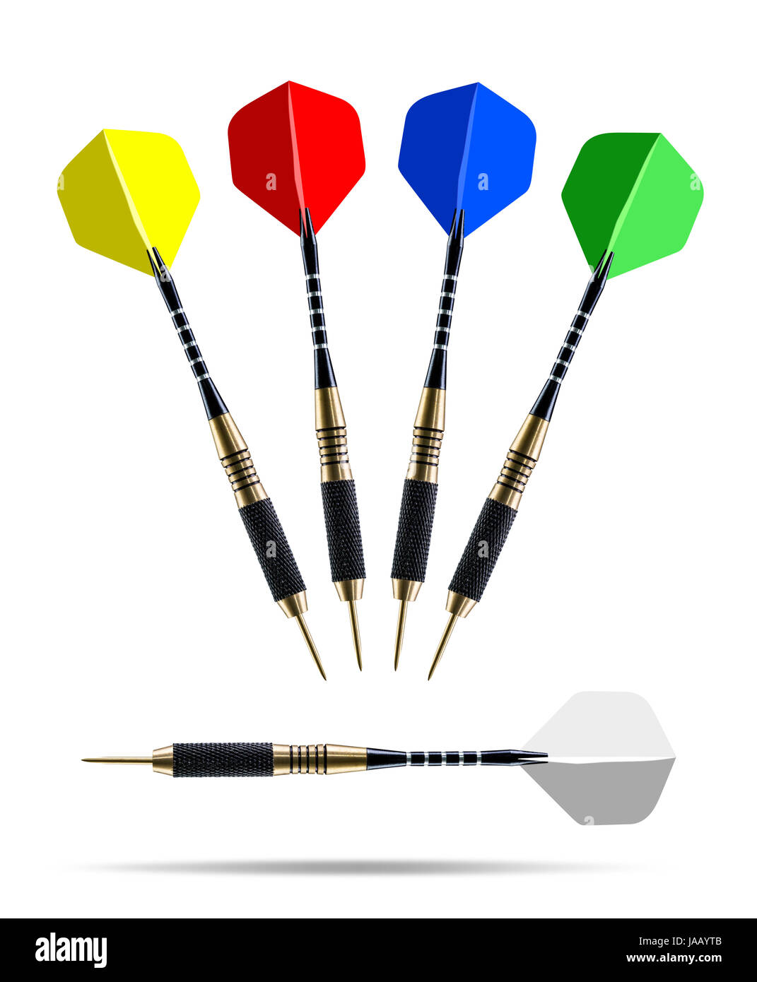 Set of color darts isolated on white background Stock Photo - Alamy
