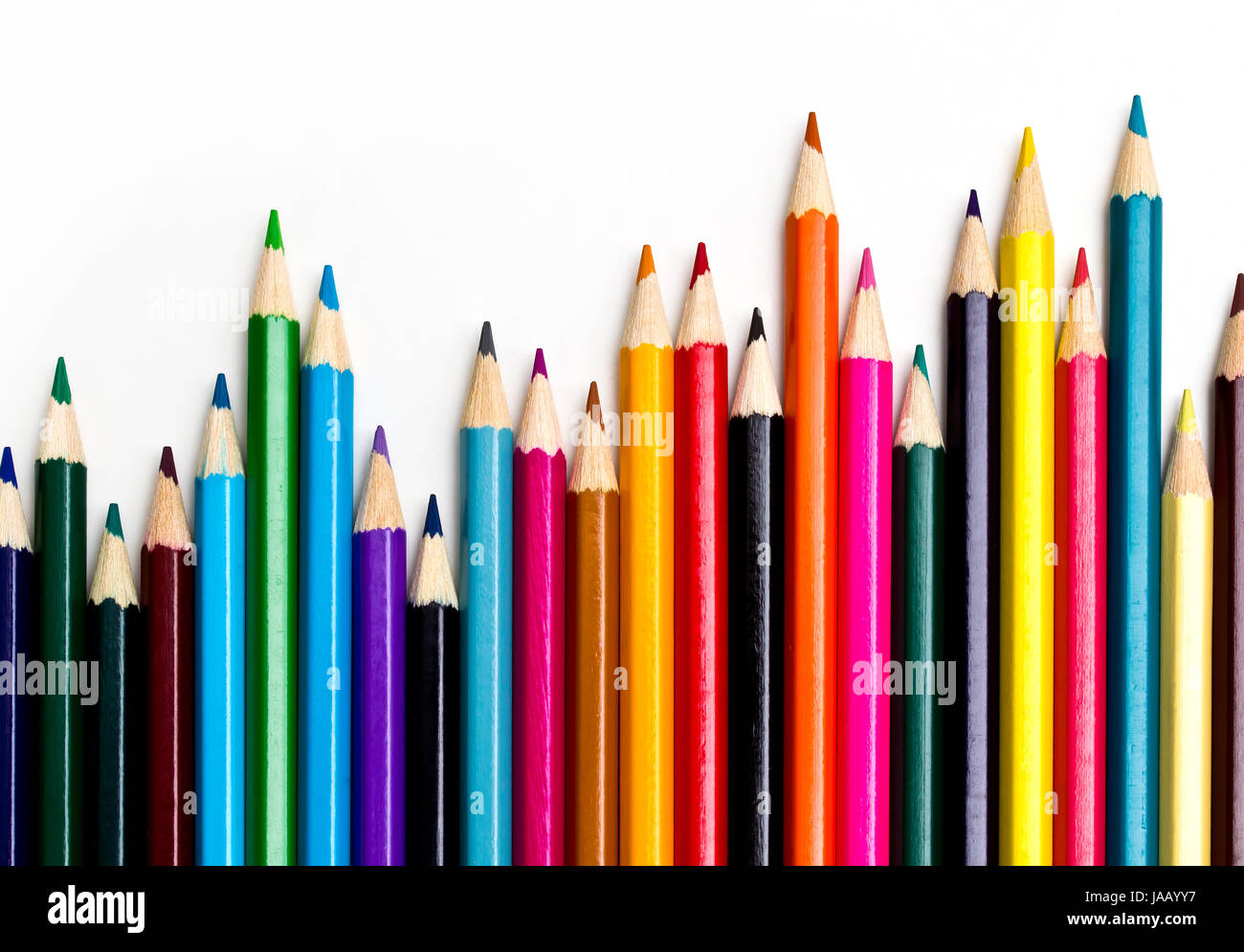 Set of color pencil isolated on white background Stock Photo - Alamy