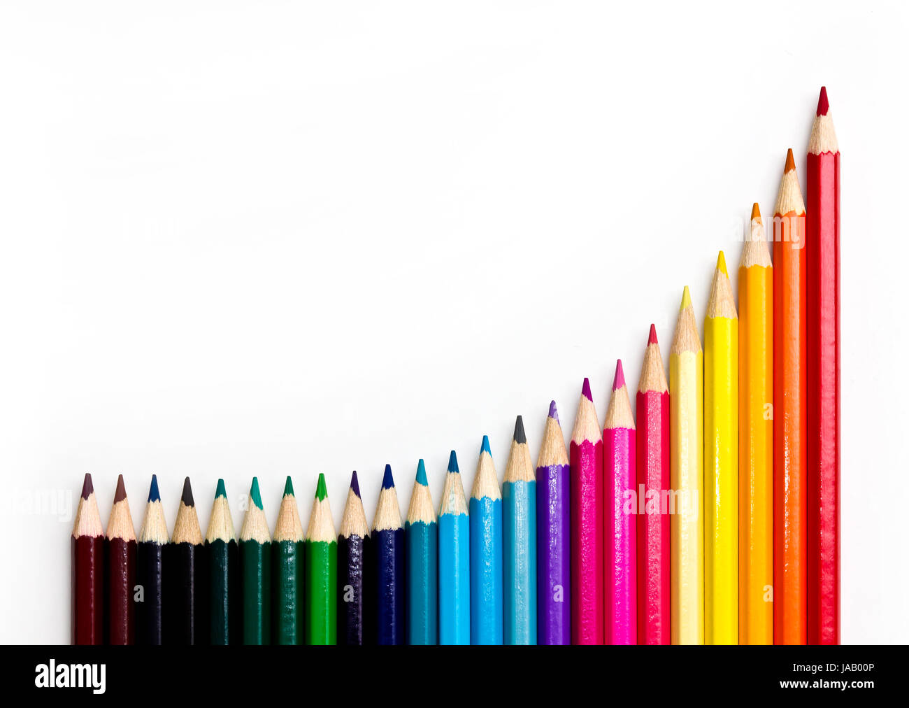 Set of color pencil isolated on white background Stock Photo - Alamy