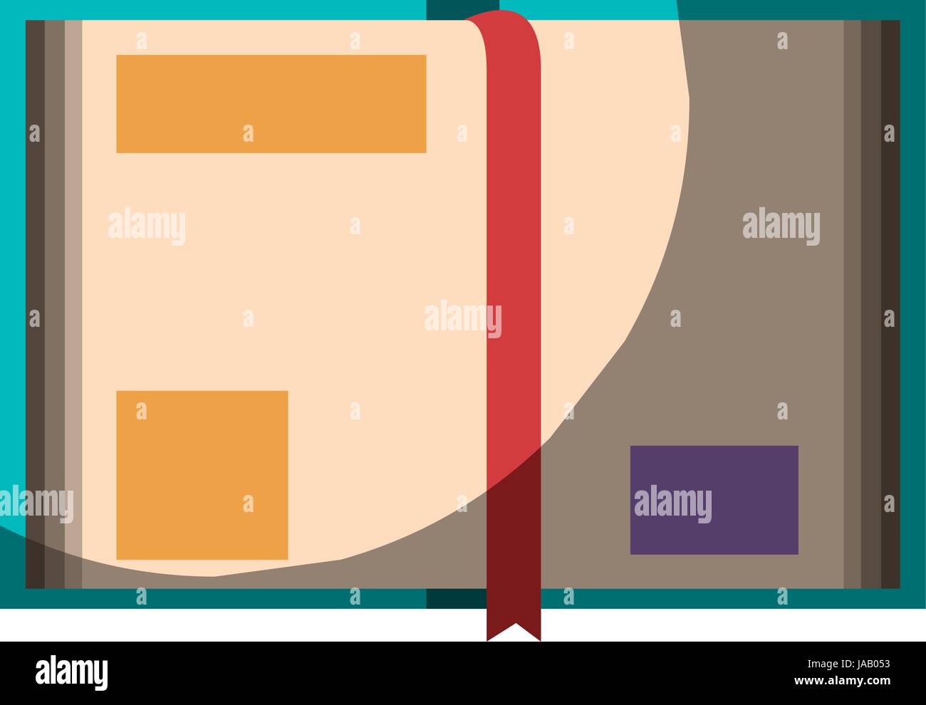 realistic colorful shading image open book with bookmark Stock Vector ...