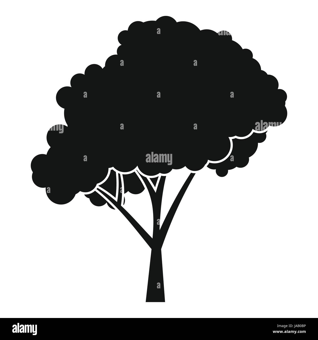 Tree with a rounded crown icon, simple style Stock Vector Image & Art ...