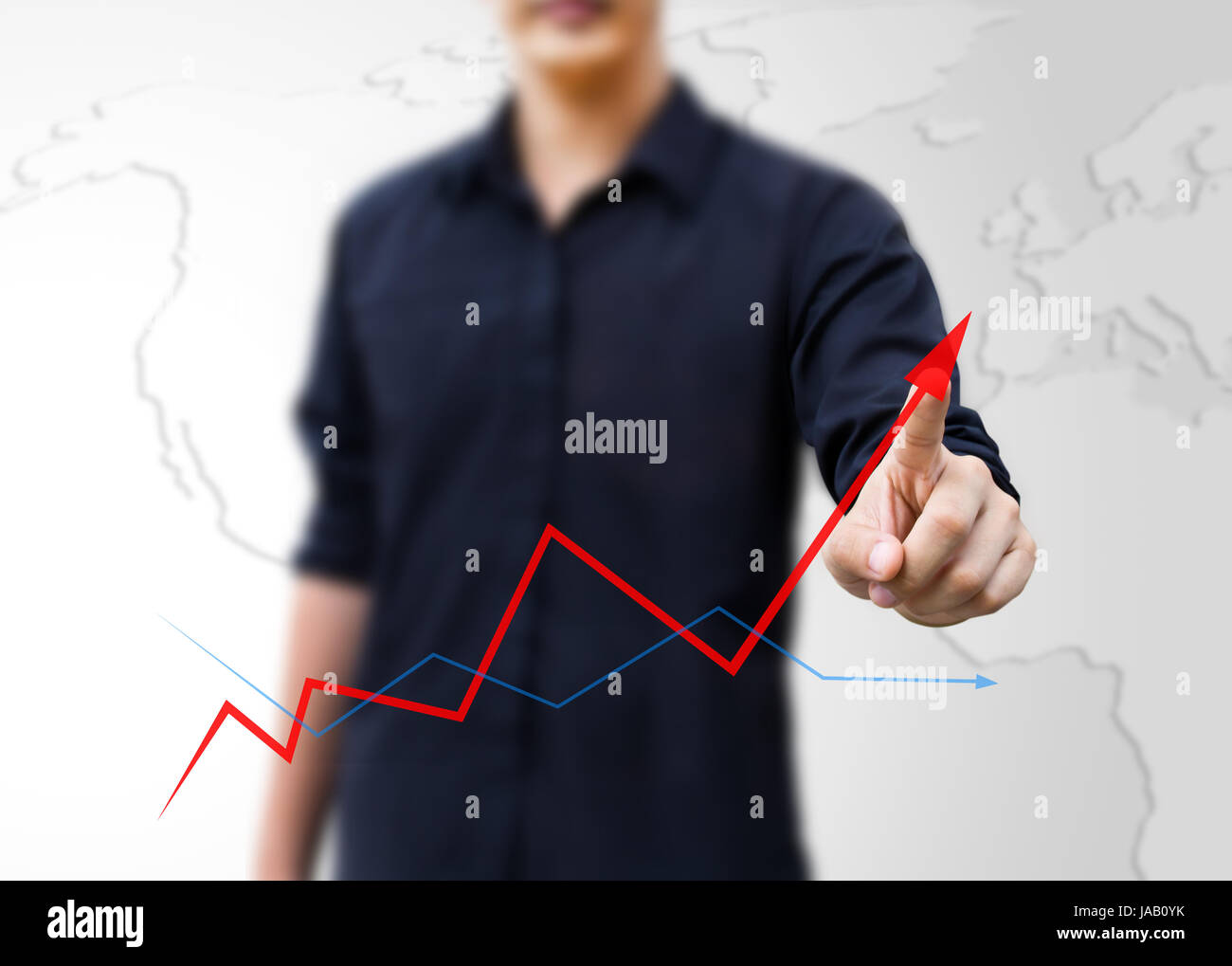 Hands holding arrow pointing upwards Stock Photo - Alamy