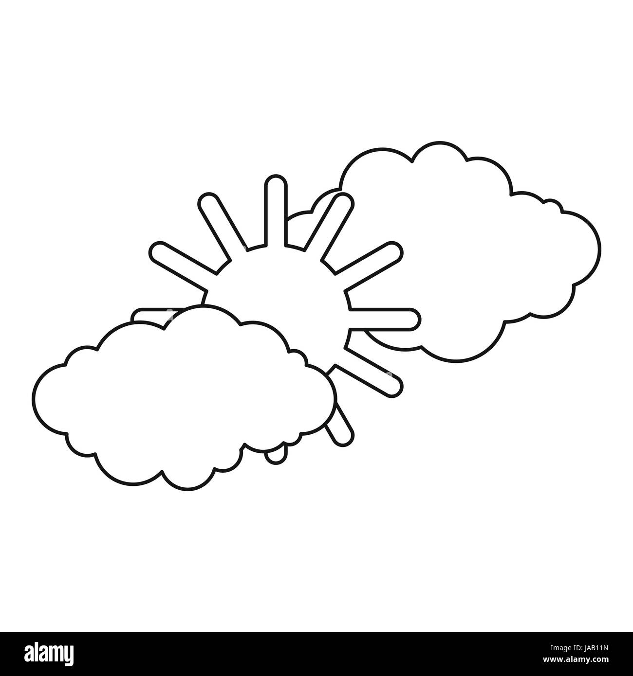 Clouds and sun icon, outline style Stock Vector Image & Art - Alamy