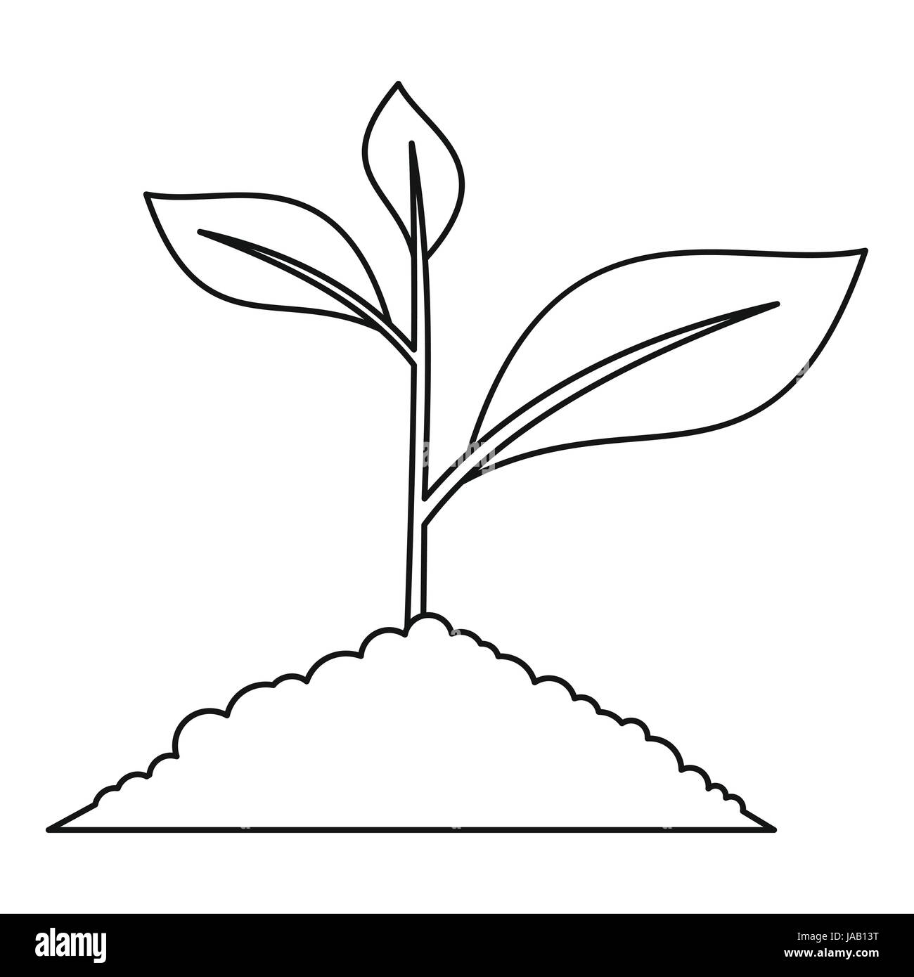 Young plant icon, outline style Stock Vector Image & Art - Alamy