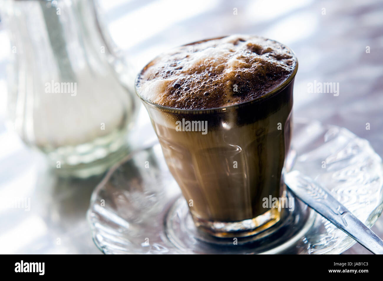 Macchiato Coffee in coffee shop, Addis Ababa, Ethiopia Stock Photo - Alamy