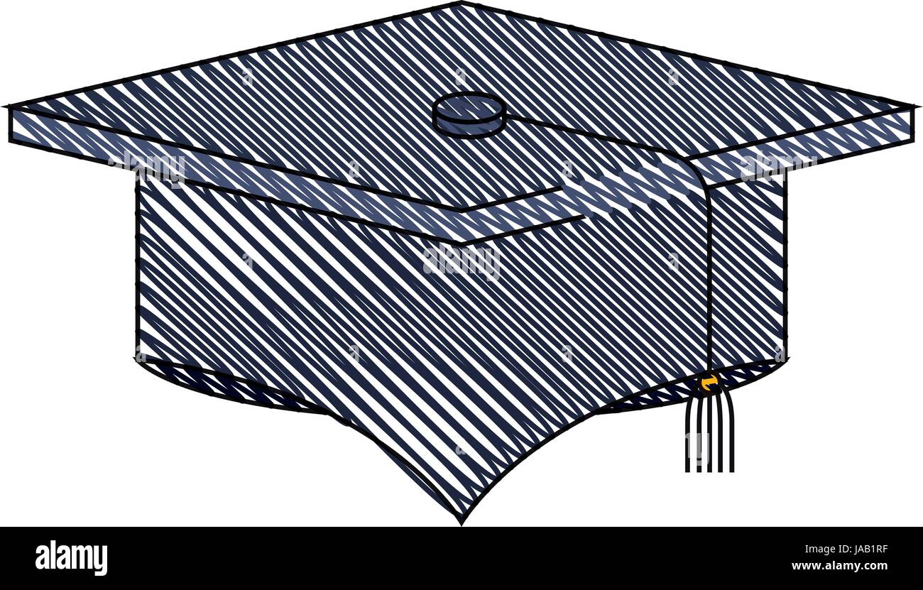 color crayon stripe image of graduation cap Stock Vector Image & Art ...