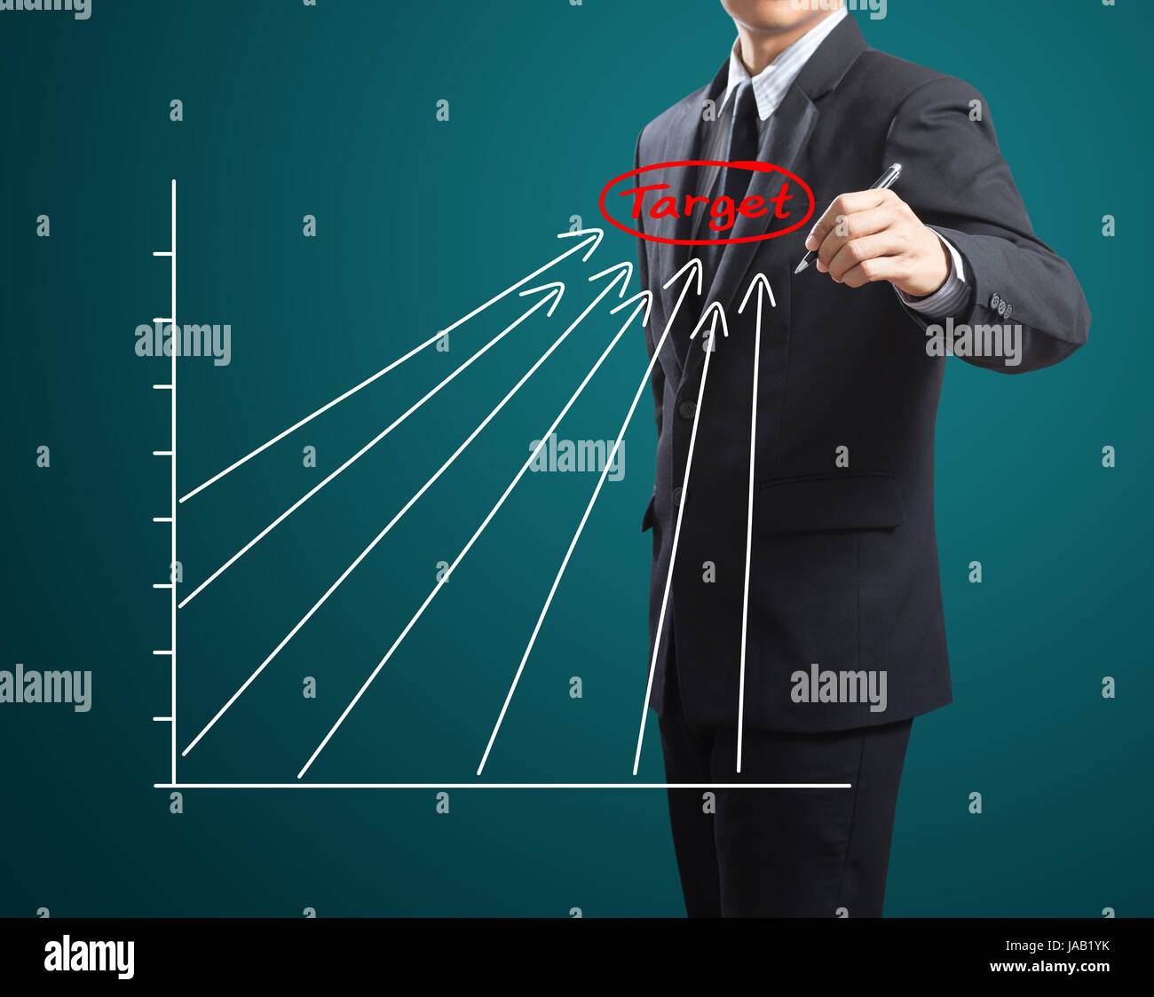 Business man drawing success chart Stock Photo - Alamy