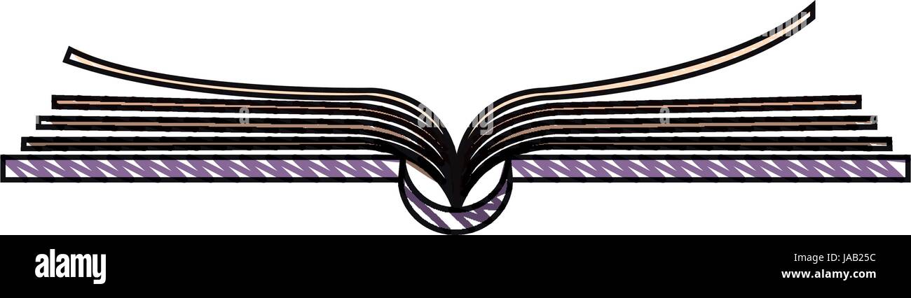color crayon stripe image of side view open book Stock Vector Image ...