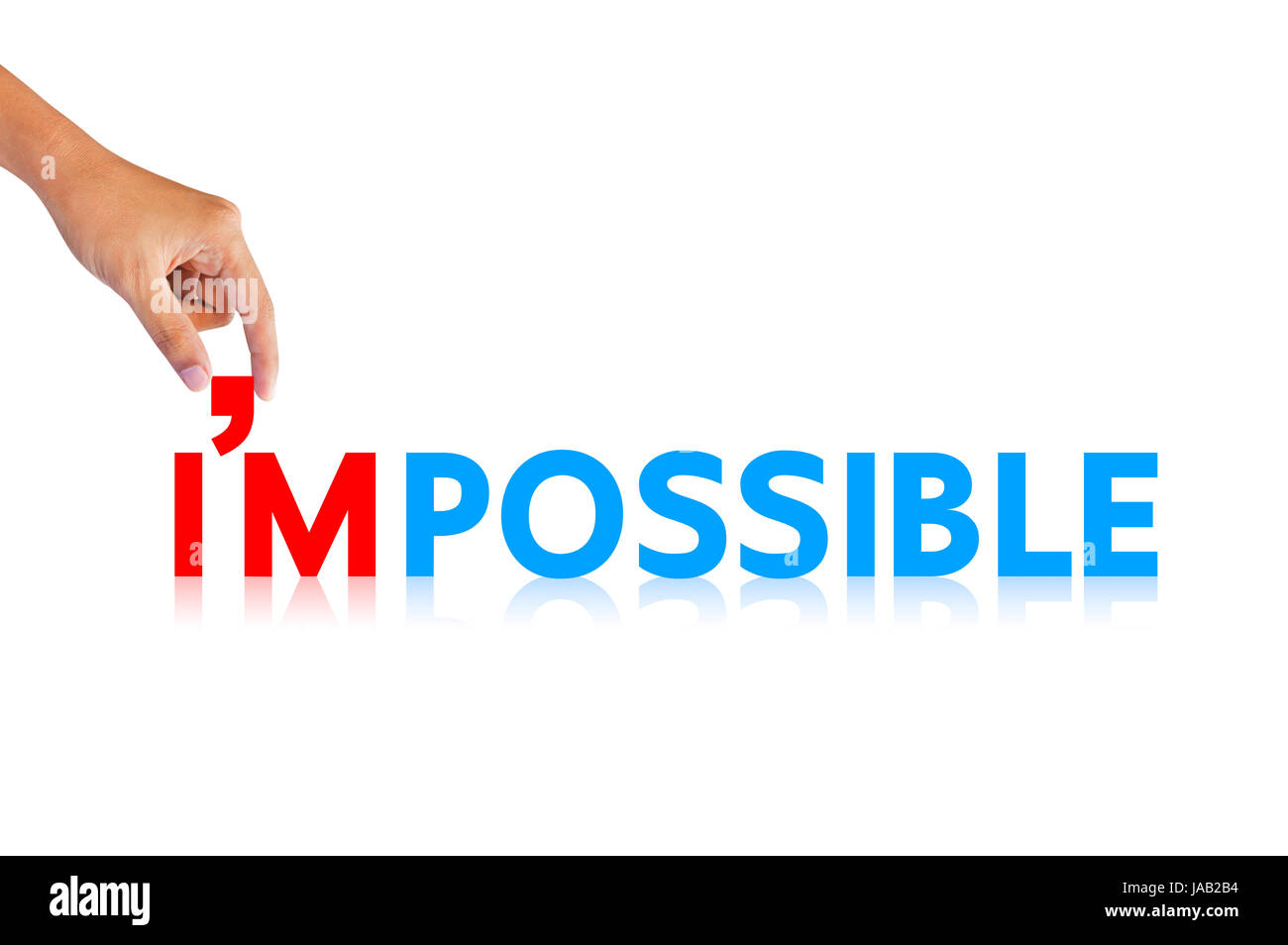 Hand and word I m possible Stock Photo - Alamy