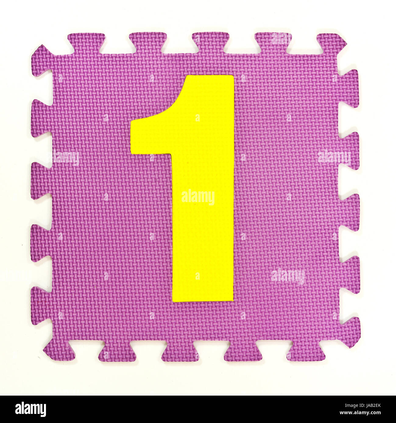 Number Puzzle Pieces on White Background Stock Photo - Alamy