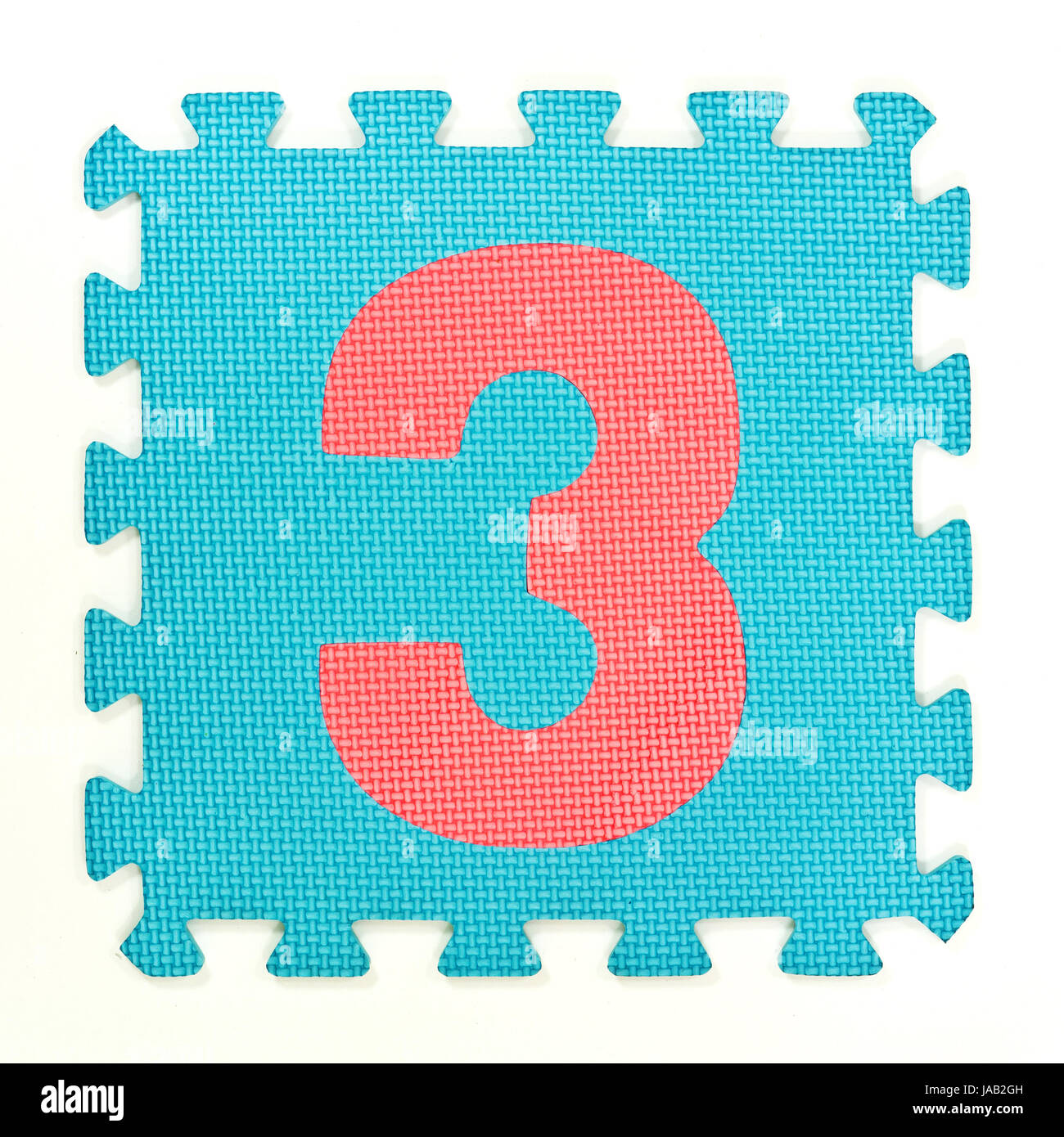 Number Puzzle Pieces on White Background Stock Photo - Alamy