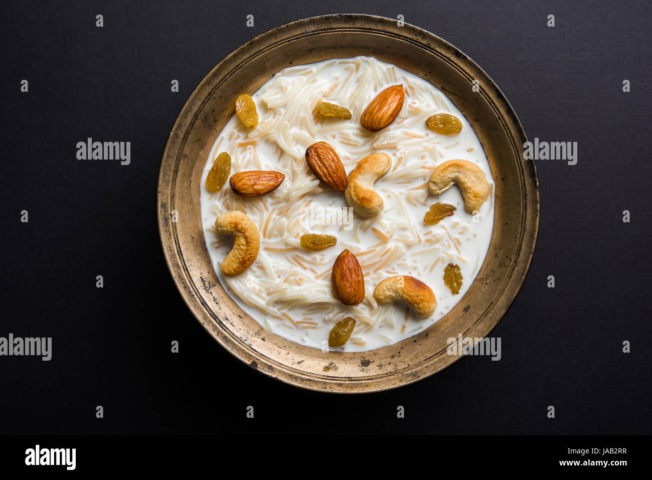 Most famous Indian sweet pudding Kheer or semiya khir in a bowl ...