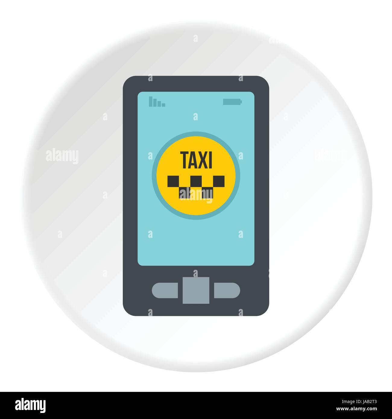 Taxi app in phone icon. Flat illustration of taxi app in phone vector ...