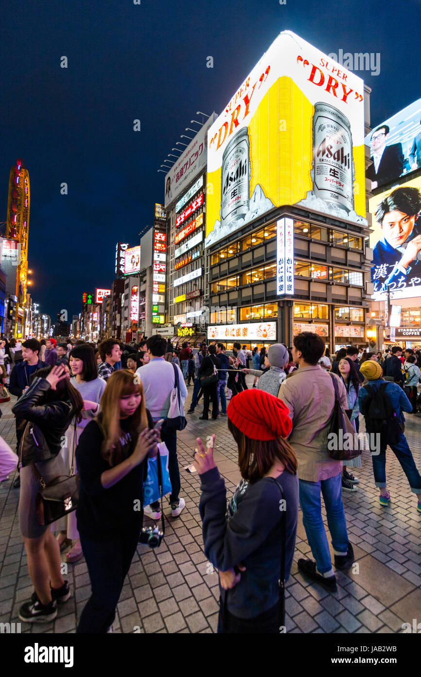Asahi super dry sign dotonbori osaka japan hi-res stock photography and ...