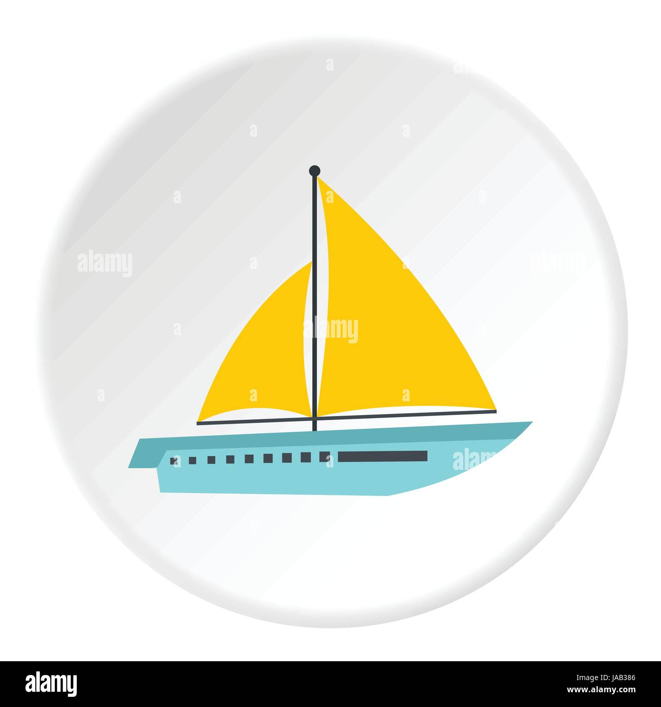 Sailing yacht icon. Flat illustration of sailing yacht vector icon for ...