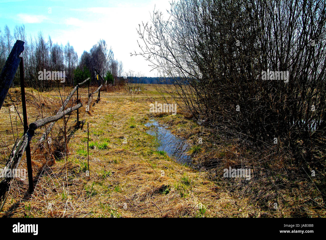 outskirts of Russian village in spring Stock Photo - Alamy