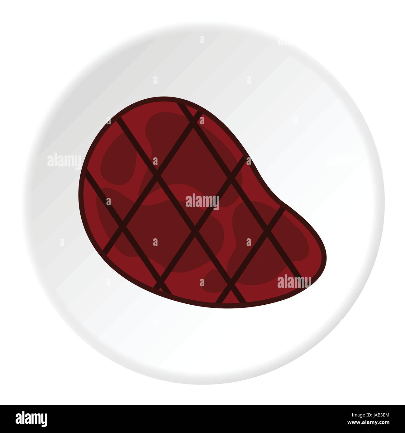 Grilled steak icon. Flat illustration of grilled steak vector icon for ...