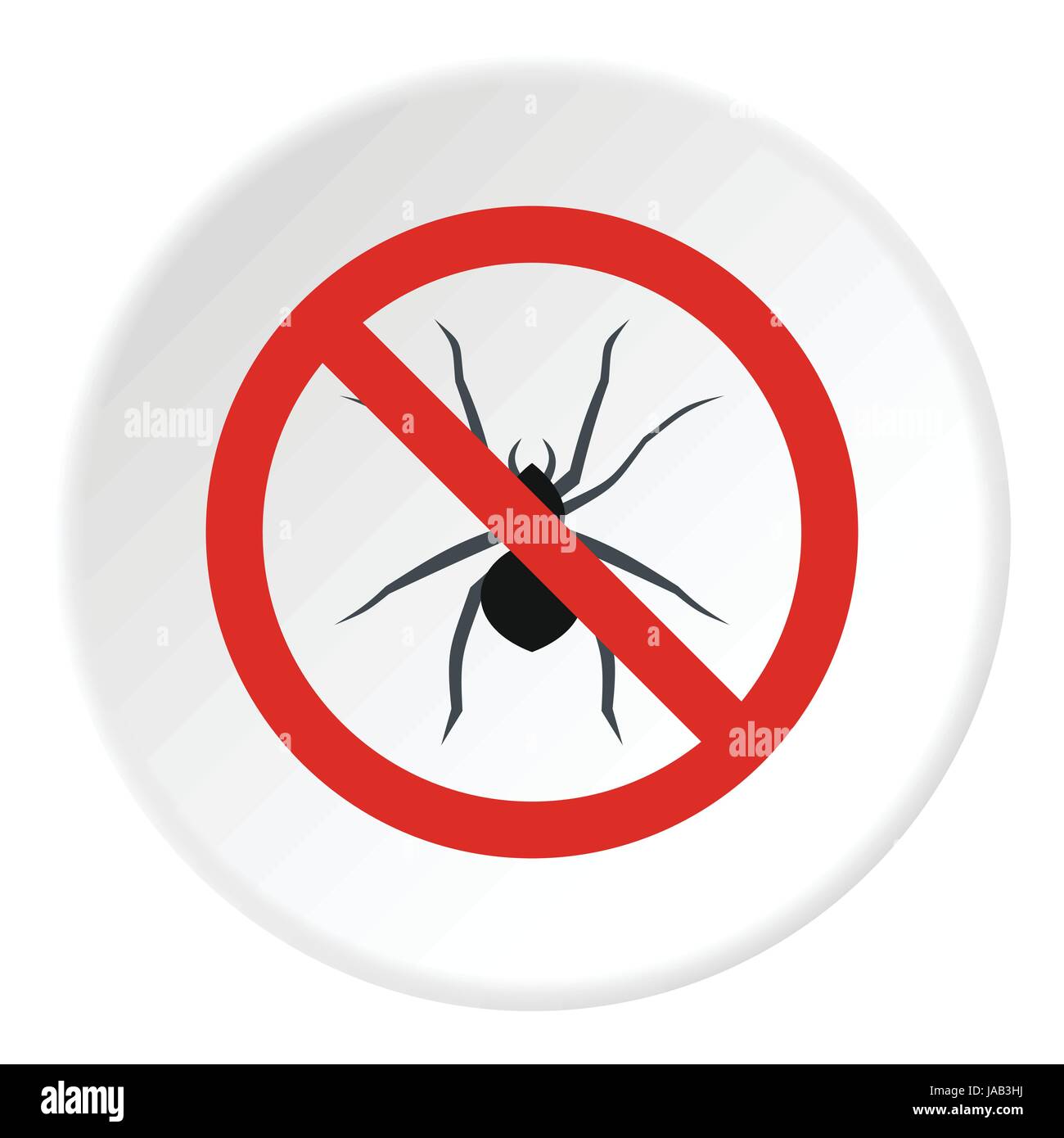 Prohibition sign spiders icon. Flat illustration of prohibition sign ...