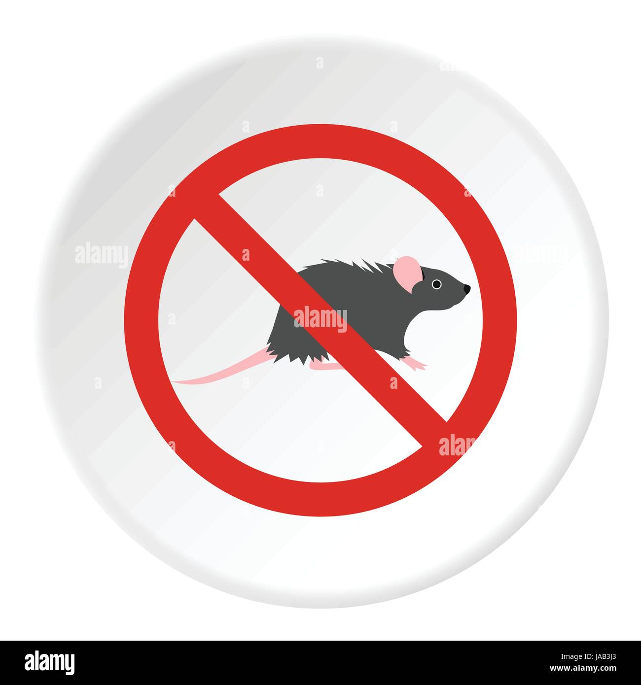 Prohibition sign mouse icon. Flat illustration of prohibition sign ...