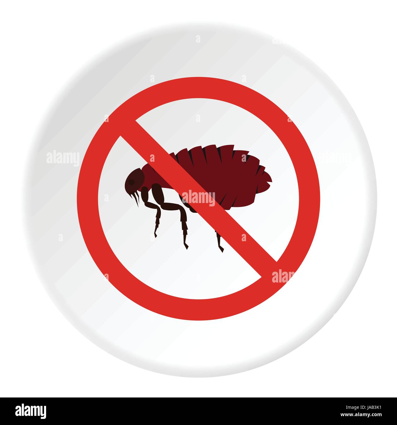Prohibition sign fleas icon. Flat illustration of prohibition sign ...