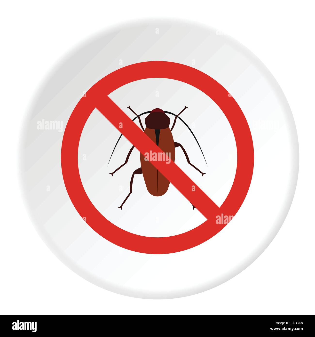 Prohibition sign bugs icon. Flat illustration of prohibition sign bugs ...