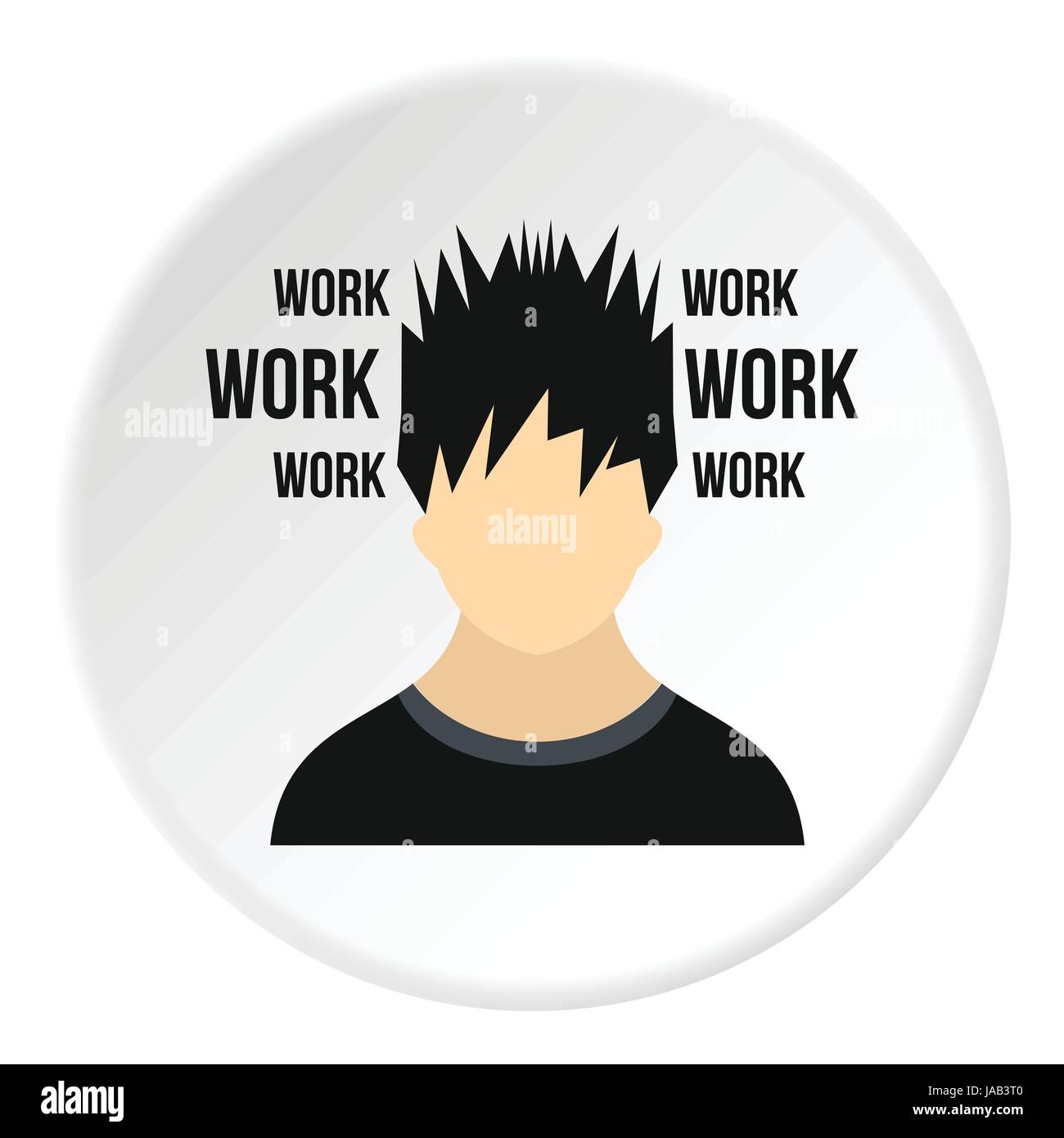 Male avatar and word work icon. Flat illustration of male avatar and ...