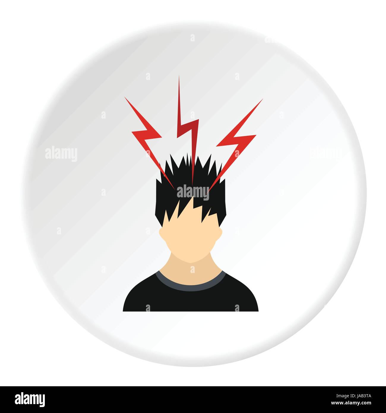 Male avatar and lightning icon. Flat illustration of male avatar and ...