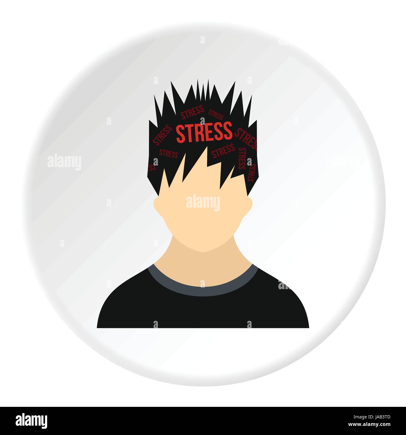 Male avatar and stress icon. Flat illustration of male avatar and ...