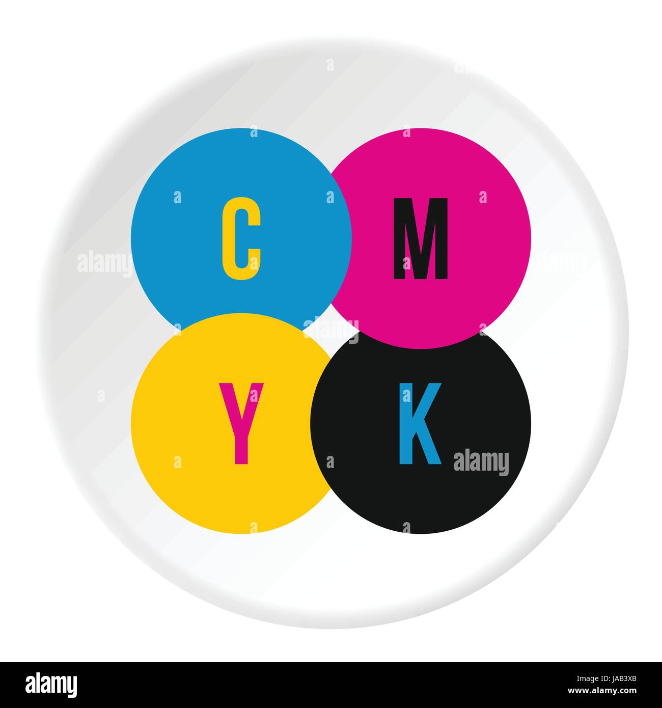 CMYK color profile icon. Flat illustration of CMYK color profile vector ...