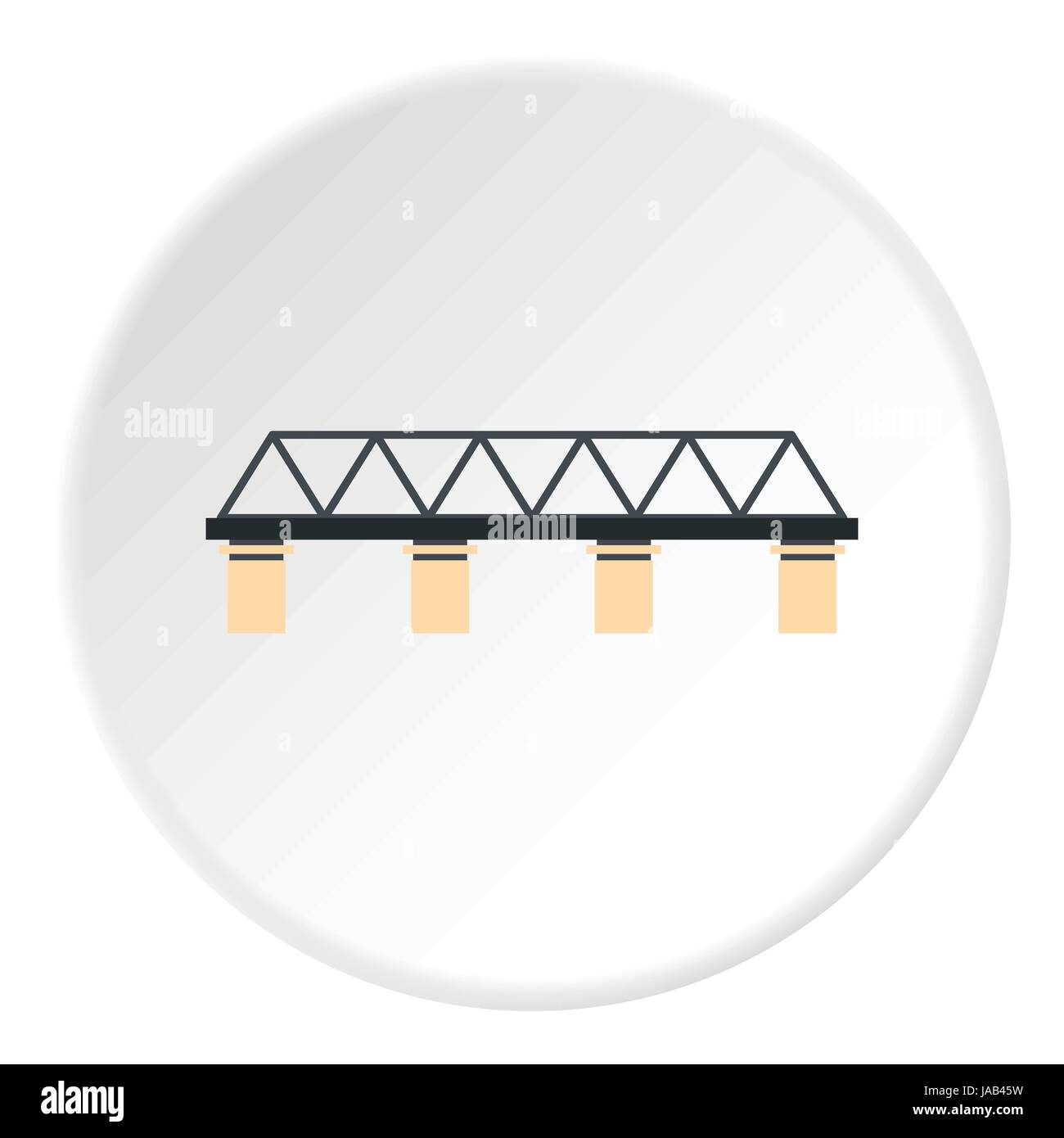 Bridge with pillars icon. Flat illustration of bridge with pillars ...