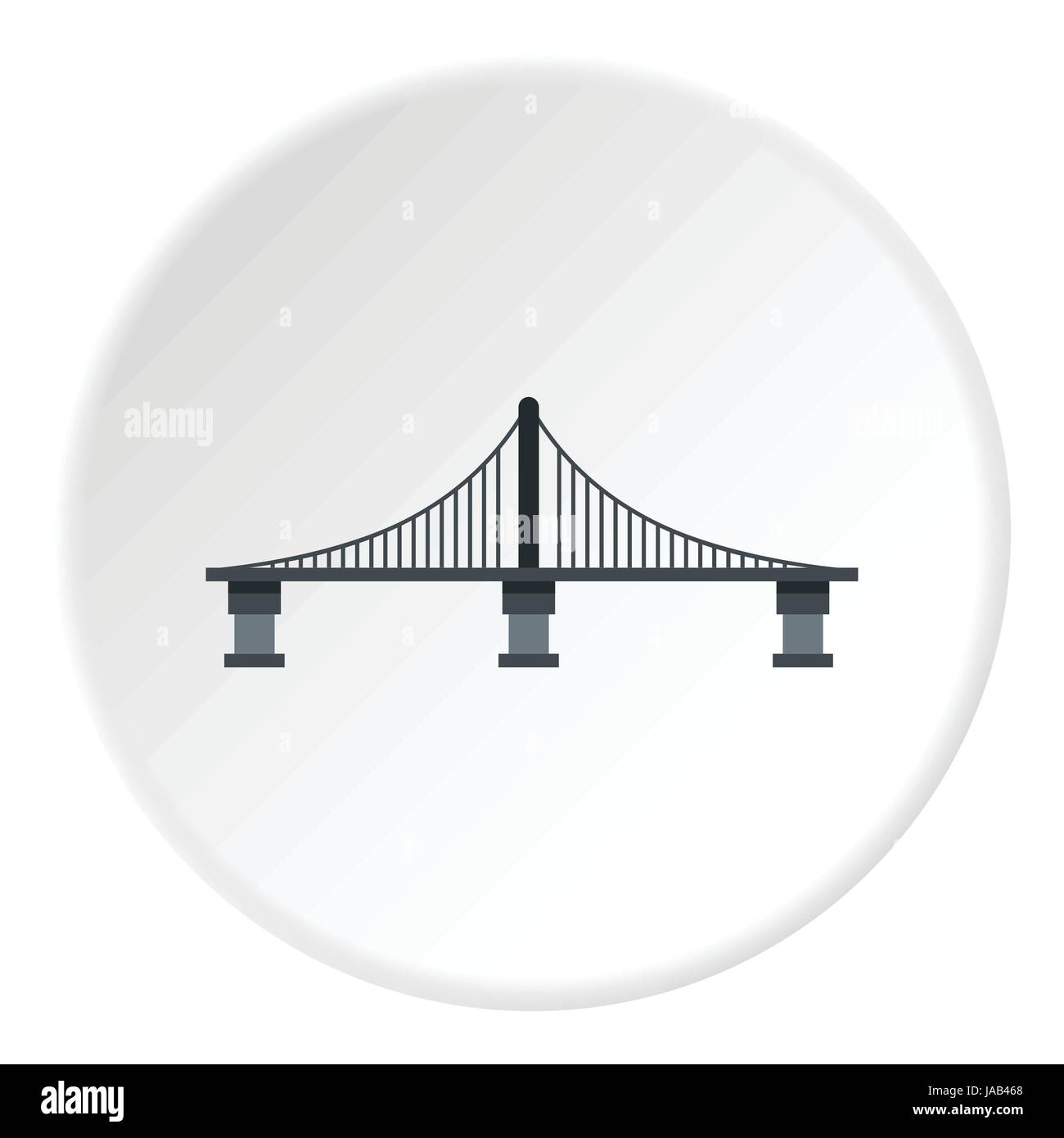 Bridge with steel supports icon. Flat illustration of bridge with steel ...