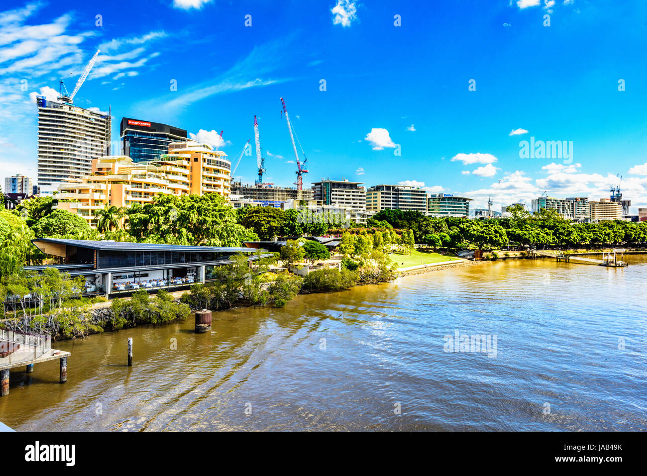 Brisbane River, Southbank and Botanical Gardens Stock Photo - Alamy