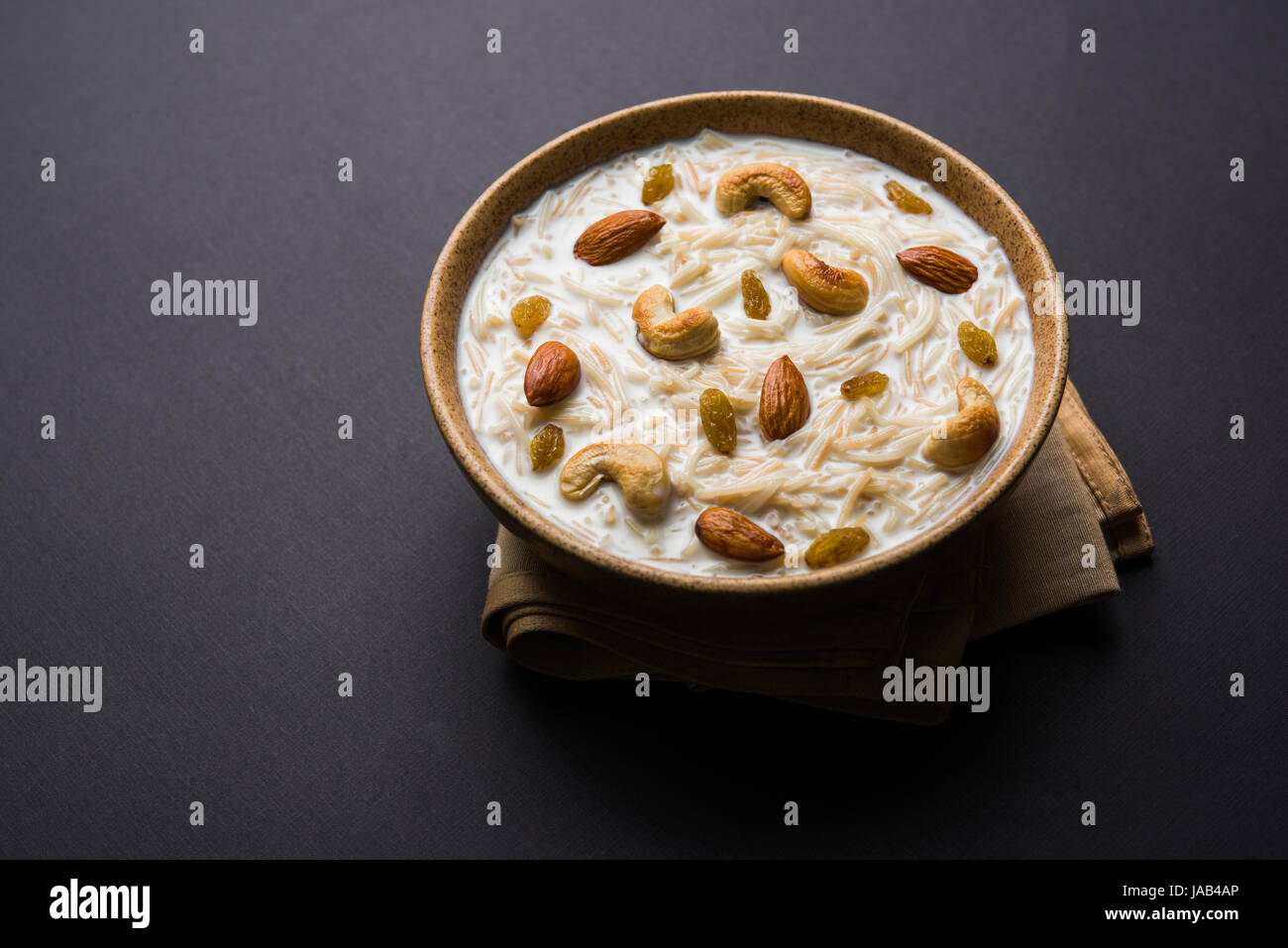 Most famous Indian sweet pudding Kheer or semiya khir in a bowl ...