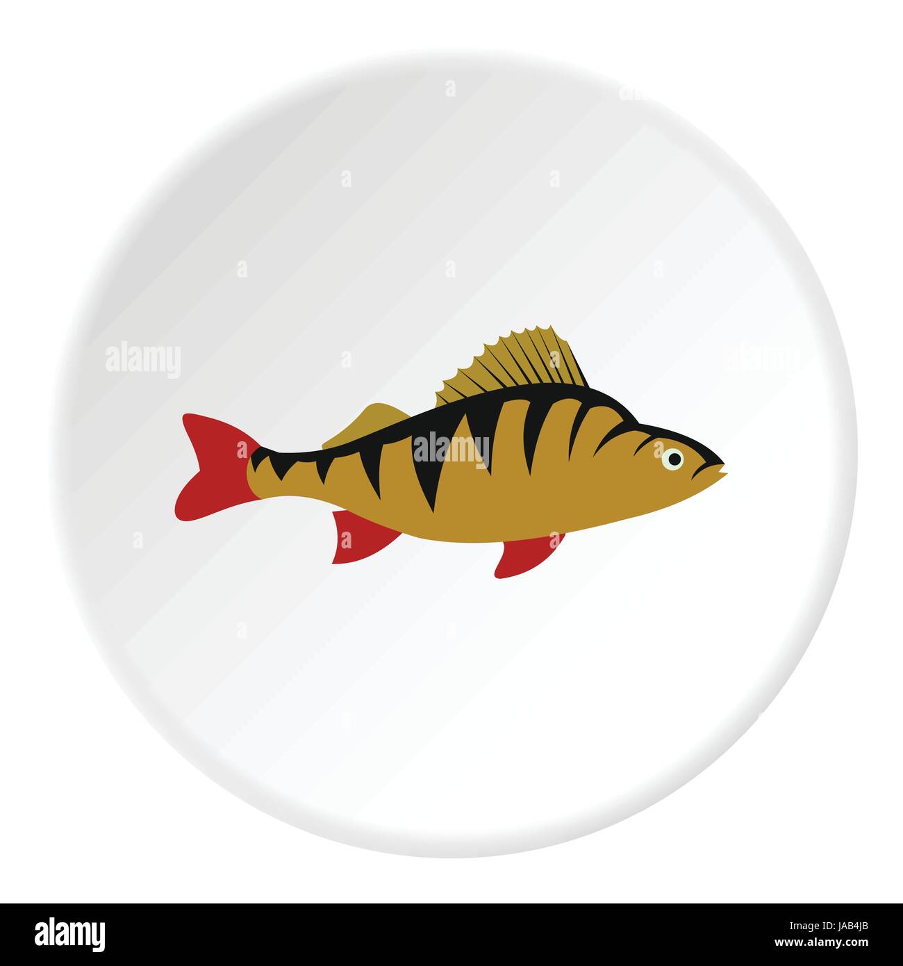 Perch fish icon. Flat illustration of perch fish vector icon for web ...