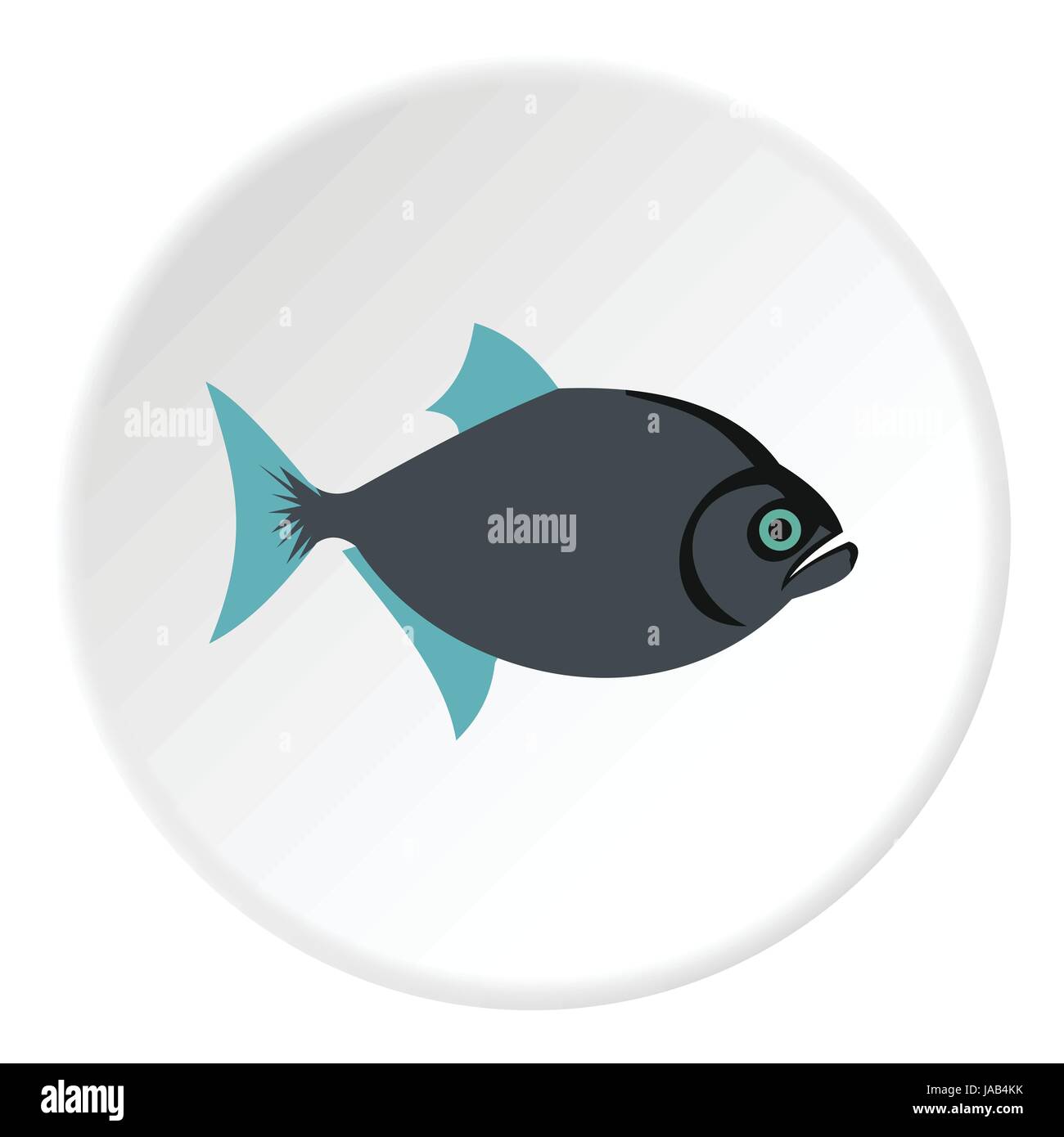 Vampire fish icon. Flat illustration of vampire fish vector icon for ...