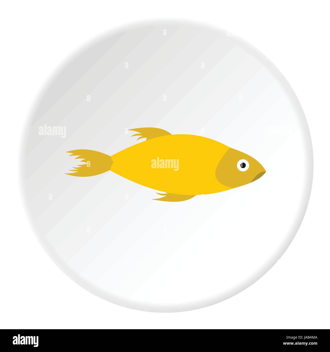 Yellow marine fish icon. Flat illustration of yellow marine fish vector ...