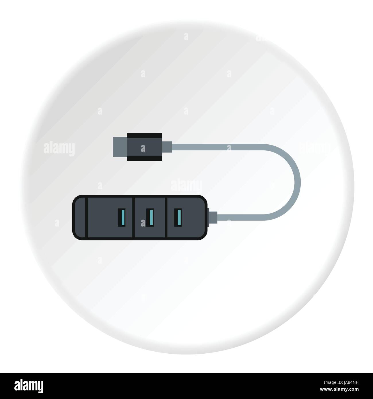 Usb hub icon. Flat illustration of usb hub vector icon for web Stock ...