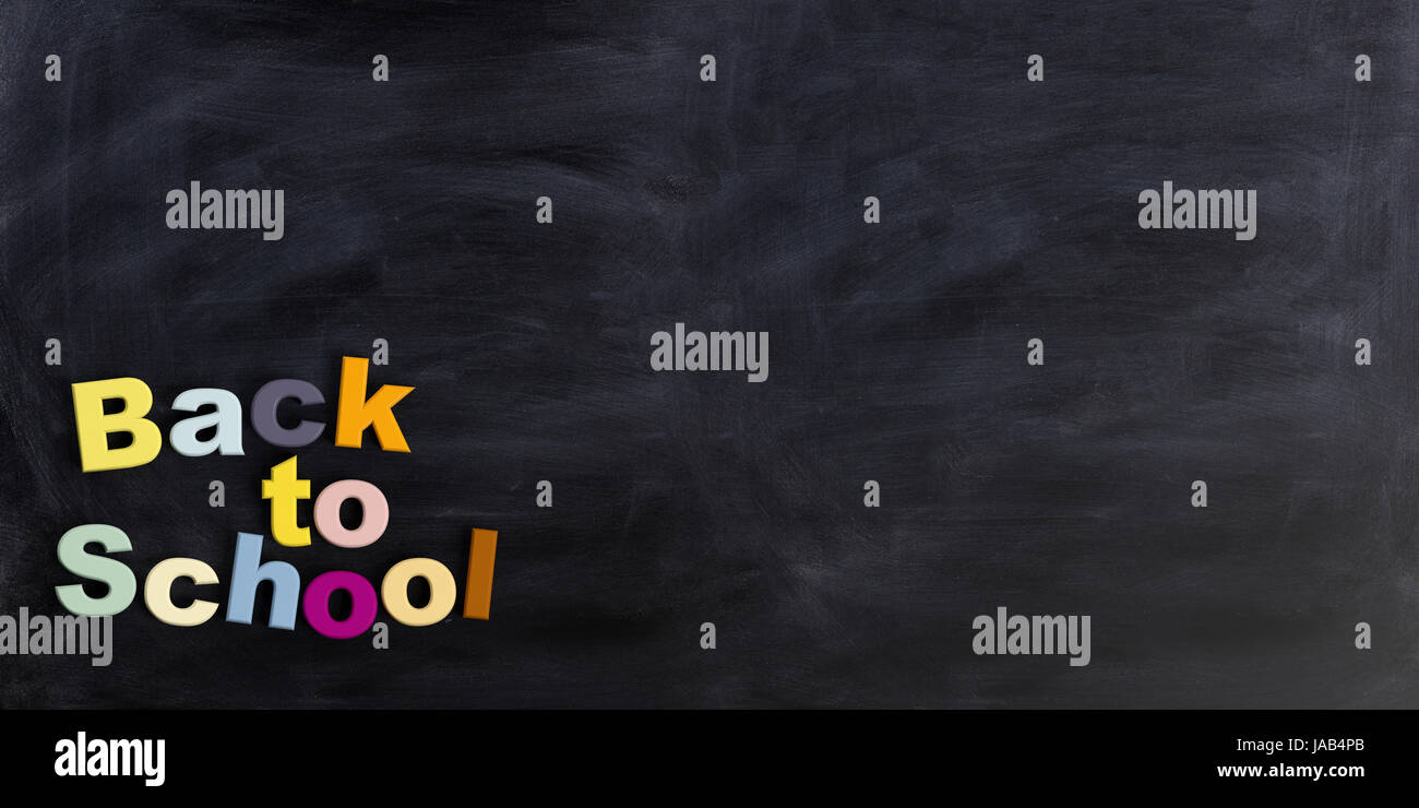 Education concept. Back to school on a blackboard. 3d illustration ...