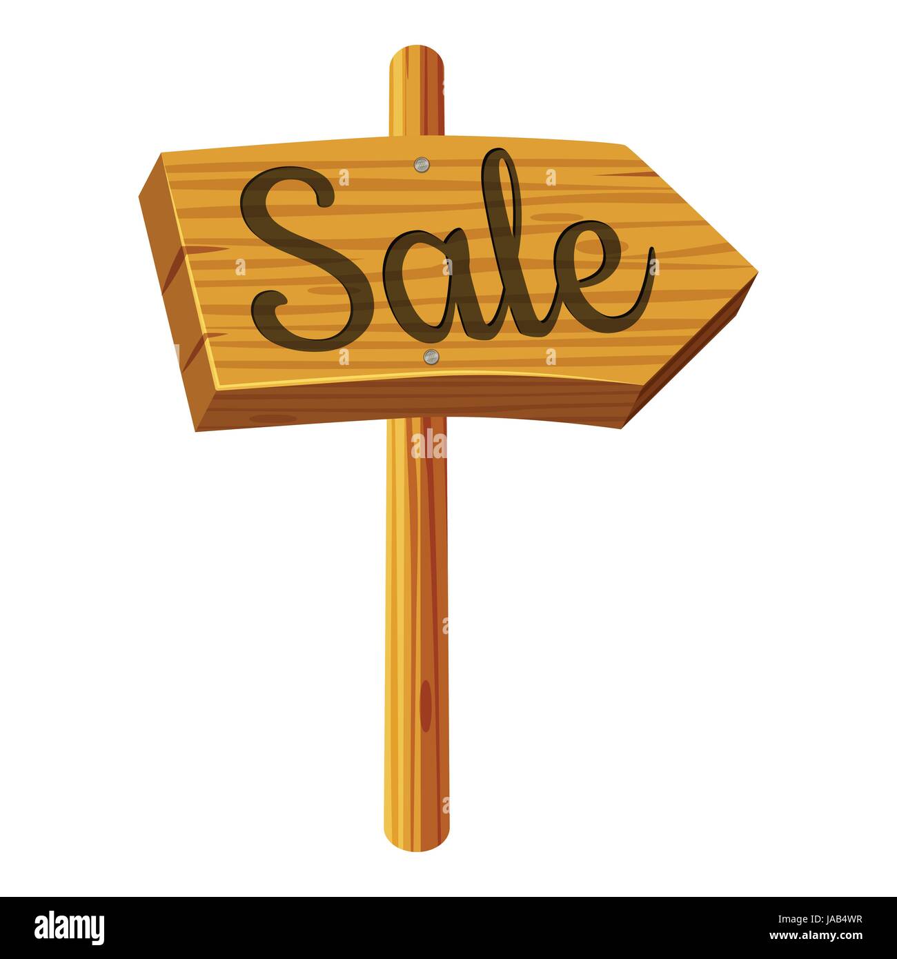 Wooden sign sale icon. Cartoon illustration of wooden sign sale vector ...