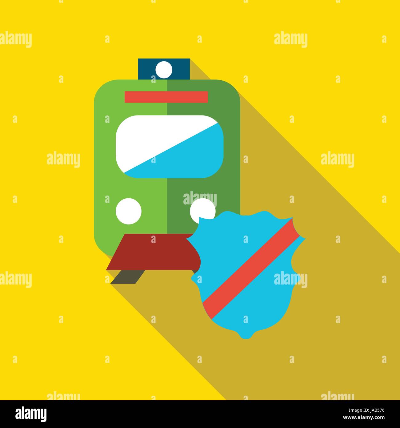 Protection train icon. Flat illustration of protection train vector ...