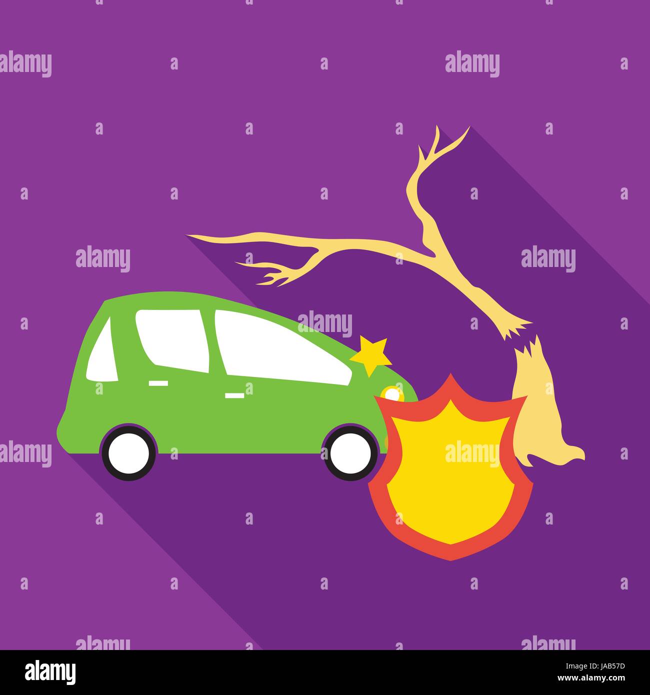 Protect machine from accident icon. Flat illustration of protect ...